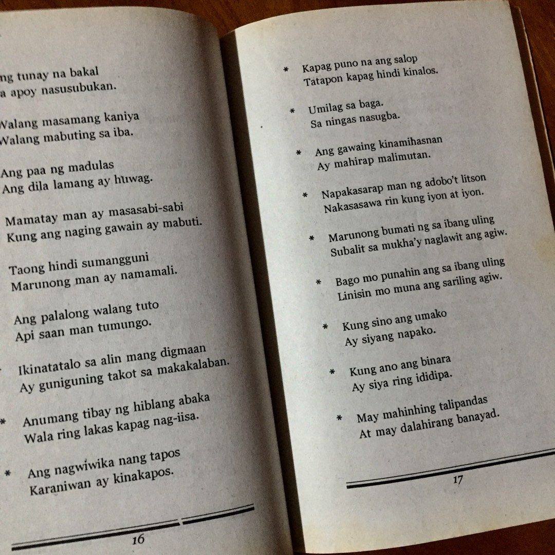 Salawikain, Kawikaan, at Bugtong by Paz M. Belvez, Hobbies & Toys ...