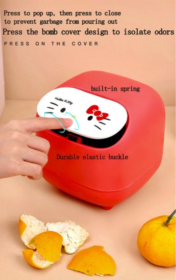 Sanrio Hello Kitty Desktop Trash Can, Furniture & Home Living, Cleaning ...