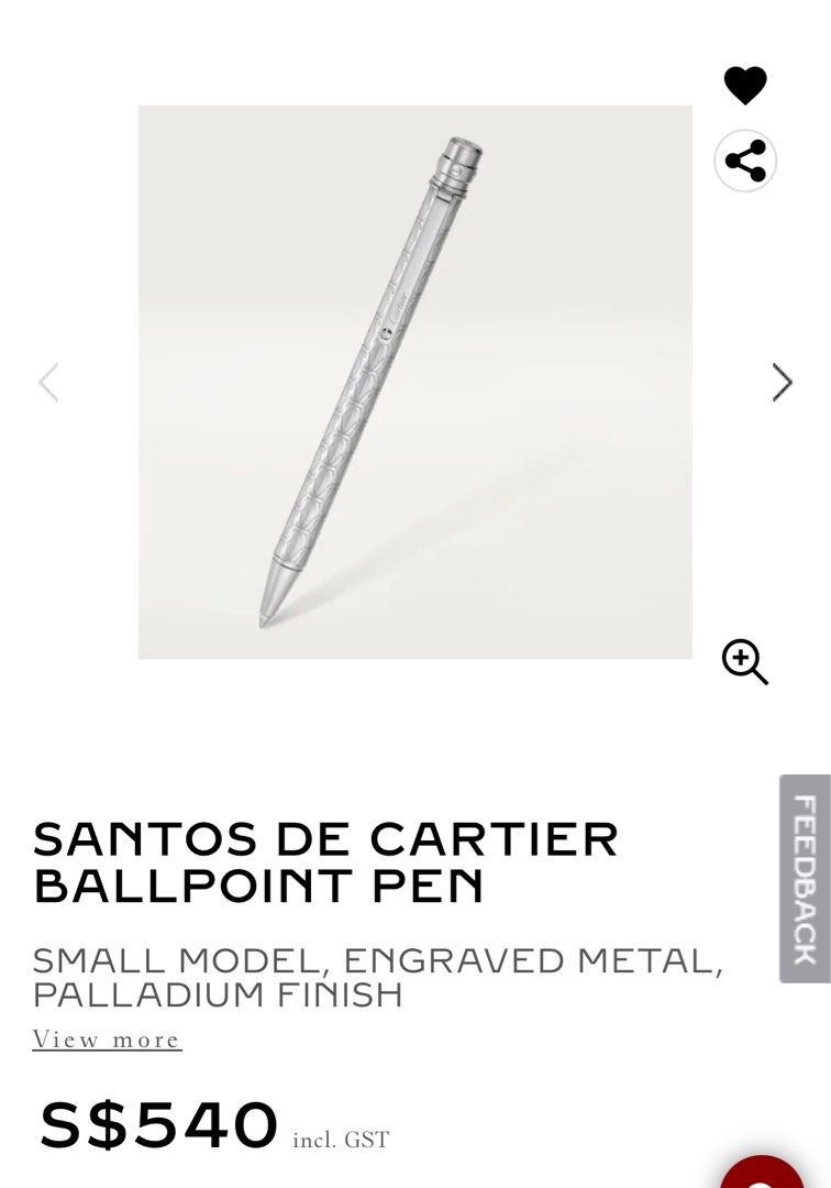 SANTOS DE CARTIER BALLPOINT PEN, Luxury, Accessories on Carousell