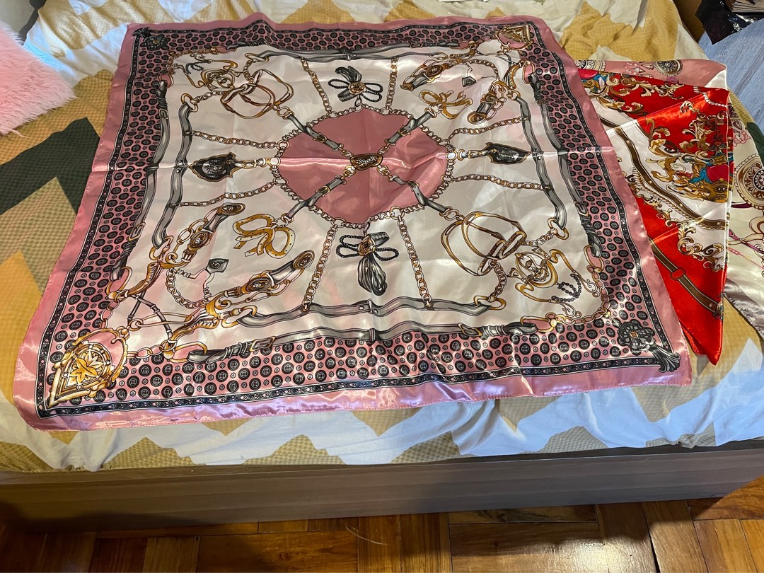 Satin Scarf 90*90cm - take all 3 scraf on Carousell