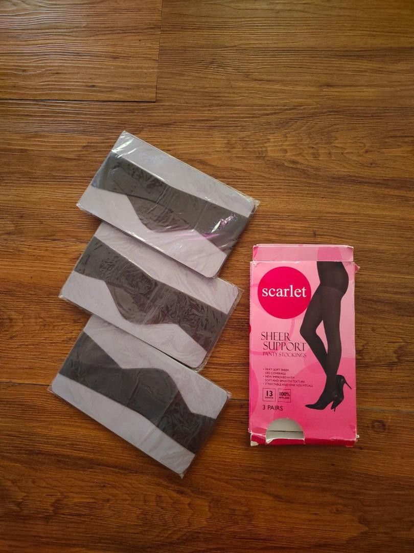 Scarlete black Sheer support panties stockings silky soft sheer leg ...
