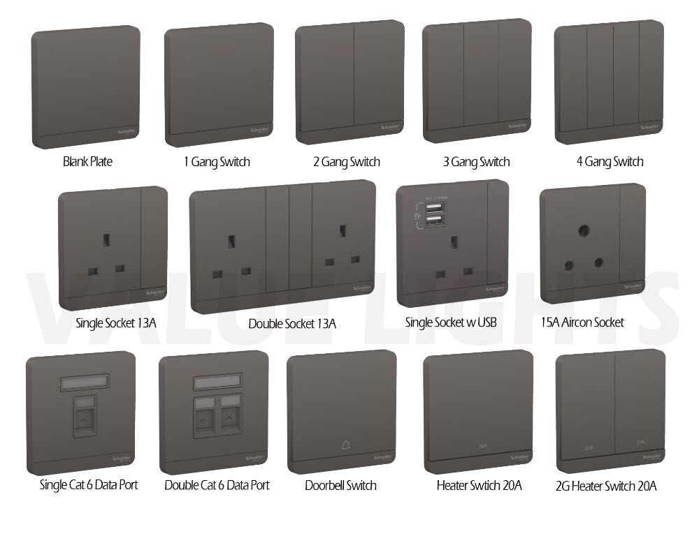 Schneider AvatarOn Switch Socket Wood Wine Gold Hairline Gold SG Safety ...