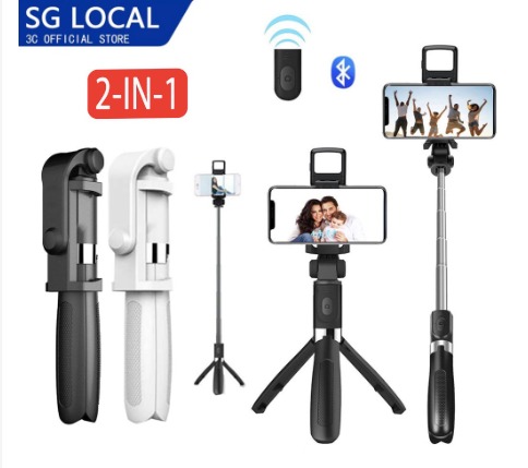 (SG Stock) Bluetooth Portable Selfie Stick Tripod Stand Selfie with ...
