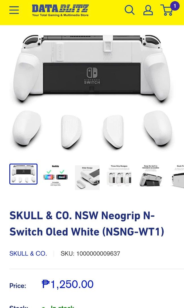 Skull & co neo grip white for Nintendo switch oled, Video Gaming ...