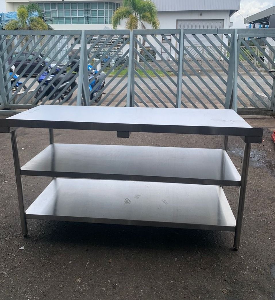 Stainless steel 3 tier work table, Furniture & Home Living, Kitchenware ...