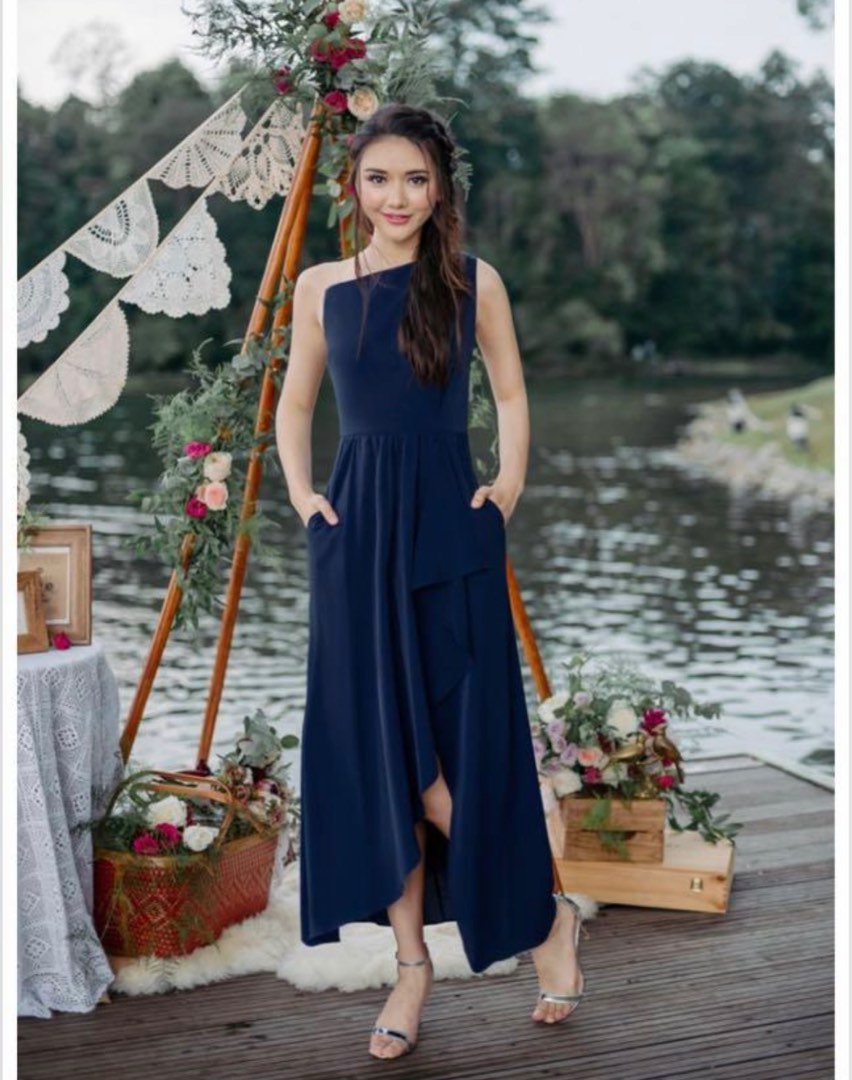 The Thread Theory Making Waves Dress in Navy Blue, Women's Fashion ...