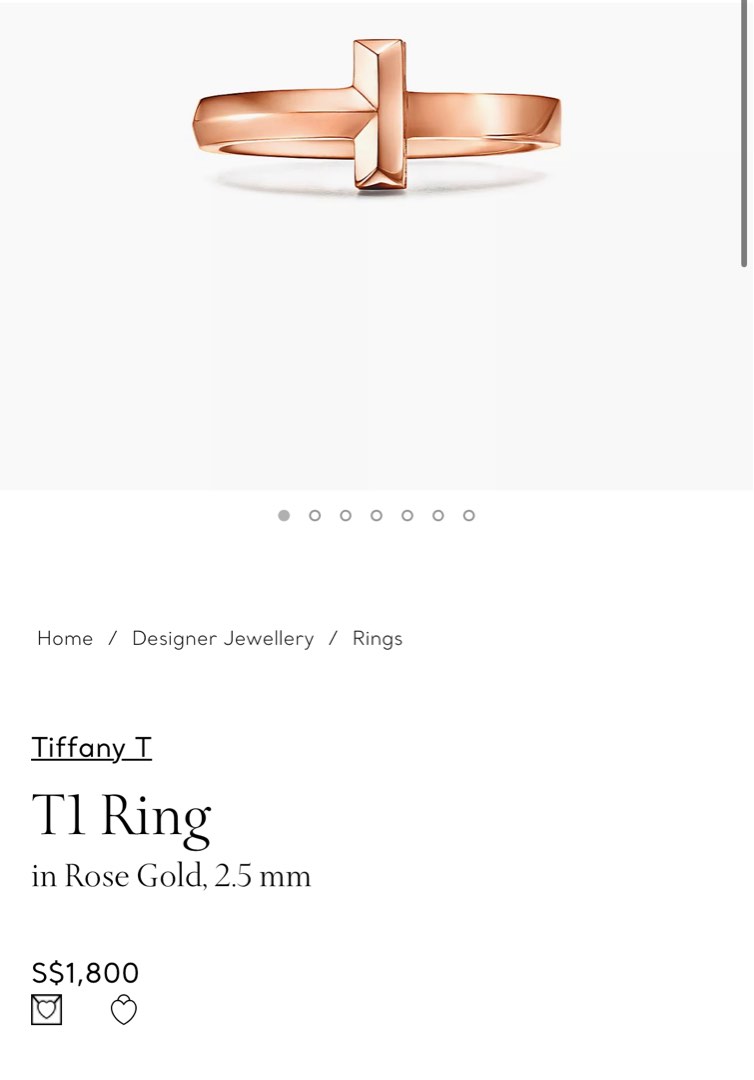 Tiffany T1 Ring, Luxury, Accessories on Carousell