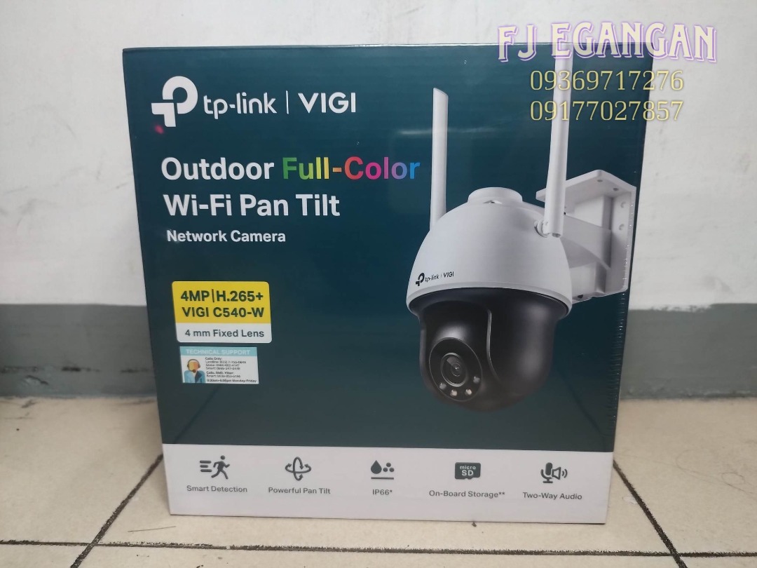 TP-Link VIGI C540-W 4MP Outdoor Full-Color Wi-Fi Pan Tilt Network ...