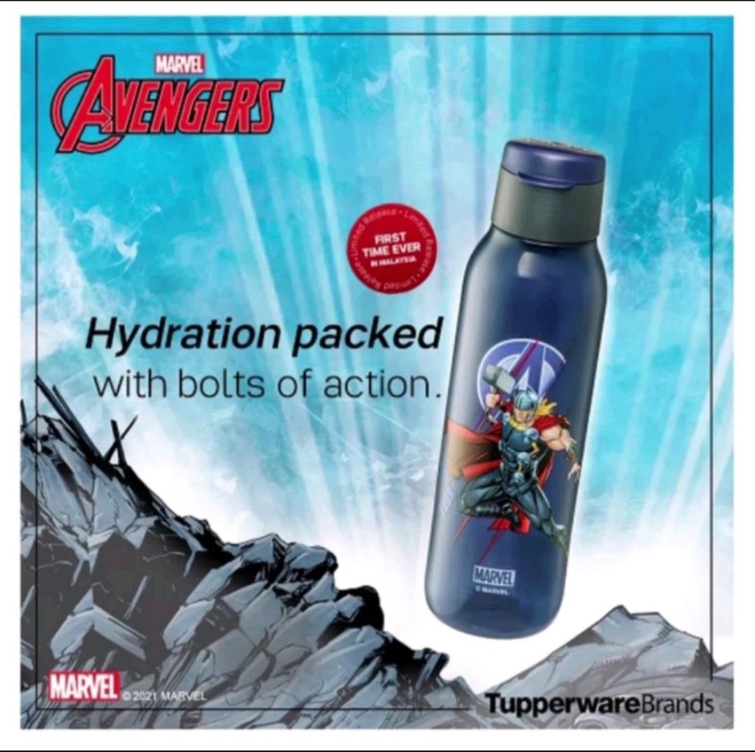 Tupperware Avengers 750ml Eco Bottle, Furniture & Home Living ...