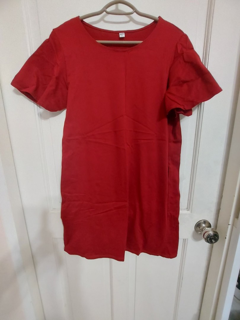 Uniqlo Red Dress, Women's Fashion, Dresses & Sets, Dresses on Carousell
