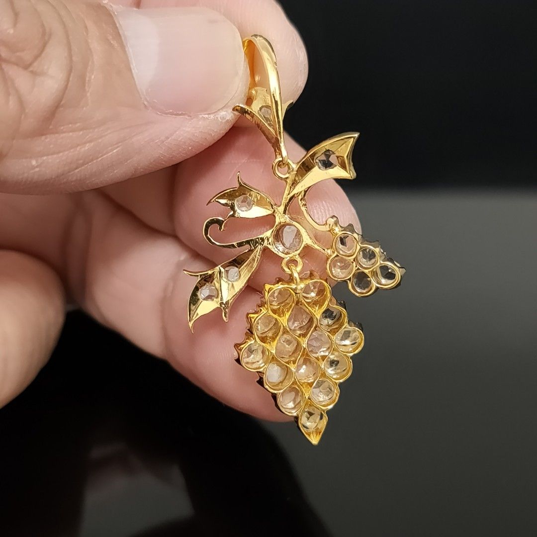 Vintage 18K Gold Intan Pendant Peranakan Straits Chinese, Women's ...