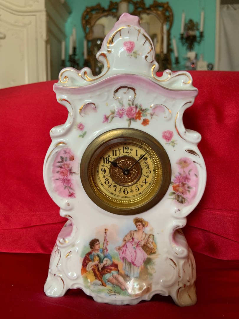Antique Porcelain Clock Germany, Hobbies & Toys, Memorabilia ...