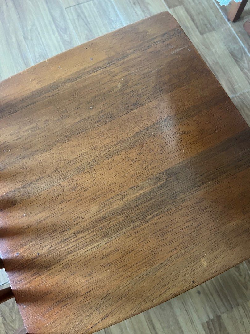 Wooden round dining Table+3 chairs, Furniture & Home Living, Furniture ...