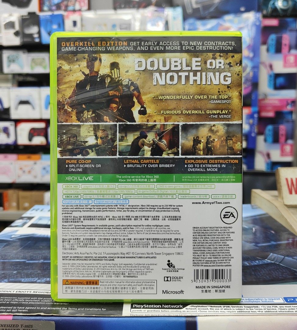 Xbox 360 Army of Two The Devil's Cartel, Video Gaming, Video Games ...