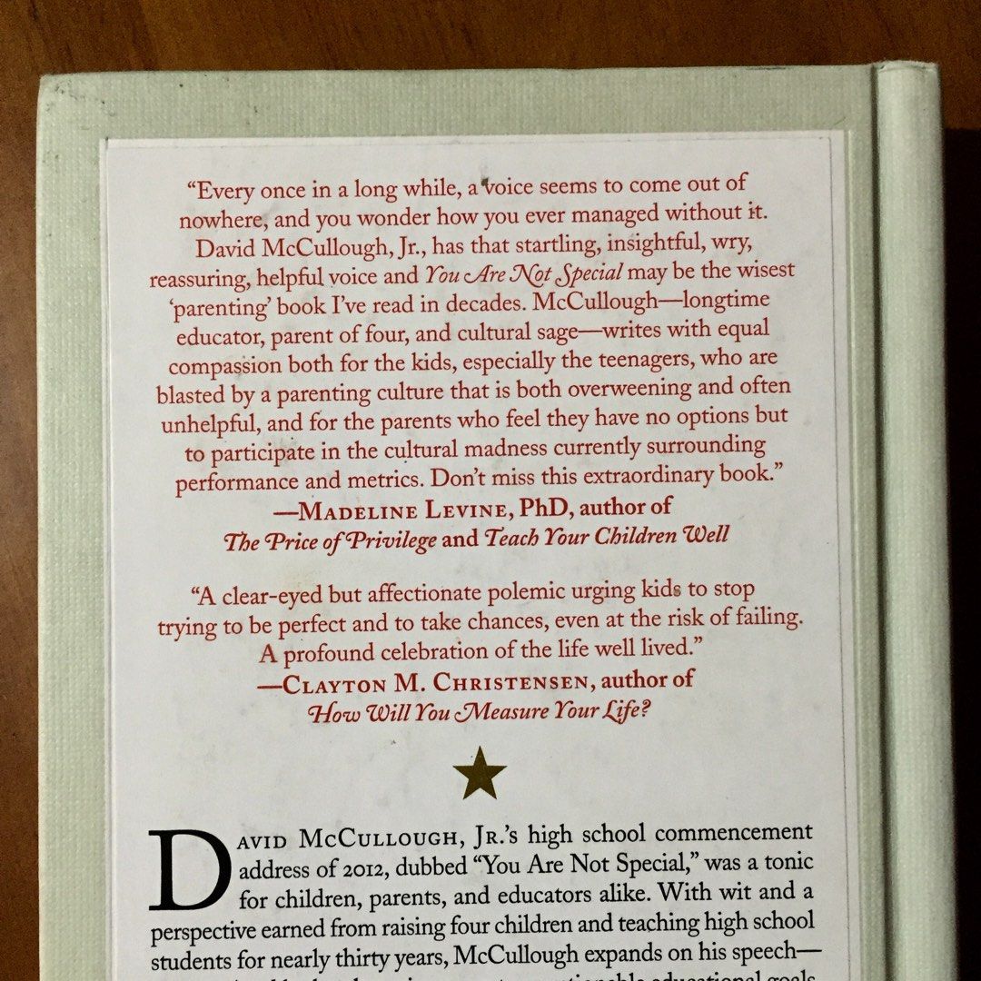 You Are Not Special and Other Encouragements by David McCullough, Jr ...