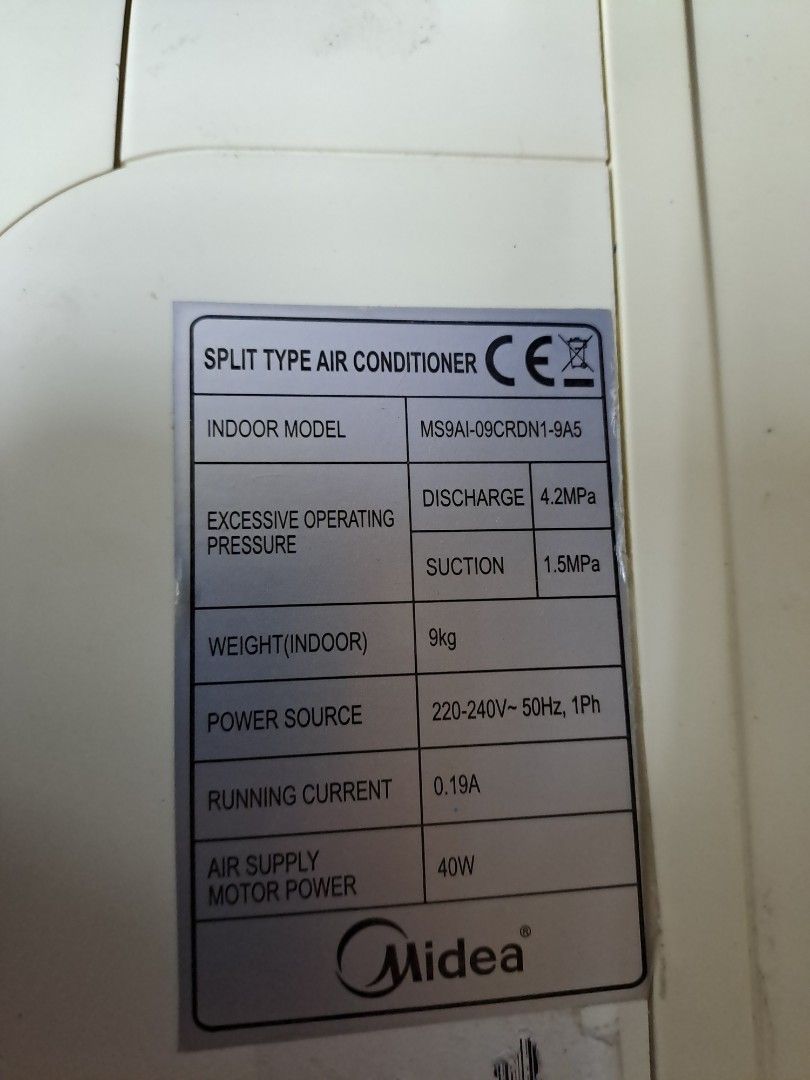 1 x midea aircon fan coil SMK, TV & Home Appliances, Air Conditioners ...