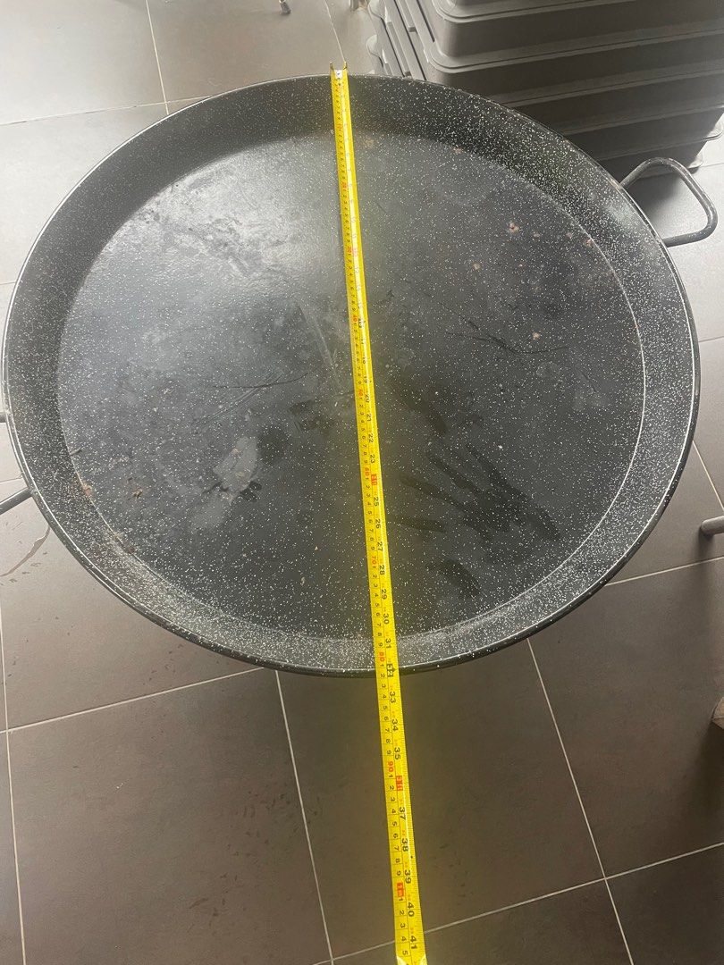 32 inch/80cm enameled steel paella pan, Furniture & Home Living ...
