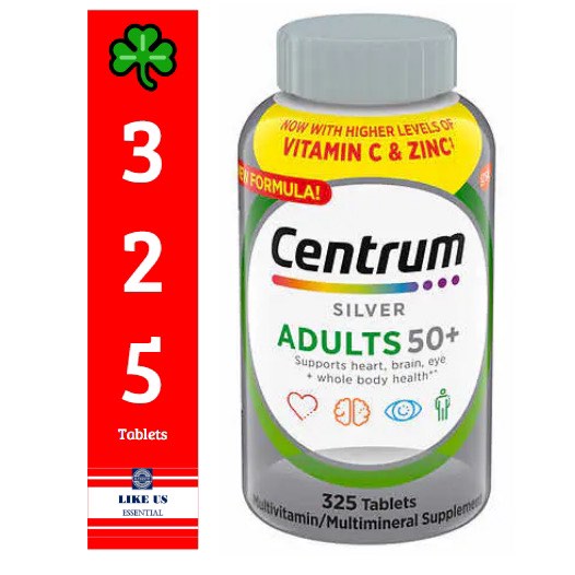 ☘️ EXP 07/2024 -325 Tablets Centrum Silver Adults 50+ Multivitamin ...