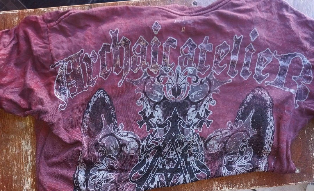 Affliction X Archaic Grunge Red, Maroon, Men's Fashion, Tops & Sets ...
