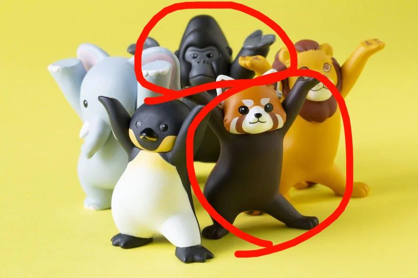 Animal Pen Stand Gorilla, Red Panda Gachapon/Gacha Gacha/ Capsule toy ...