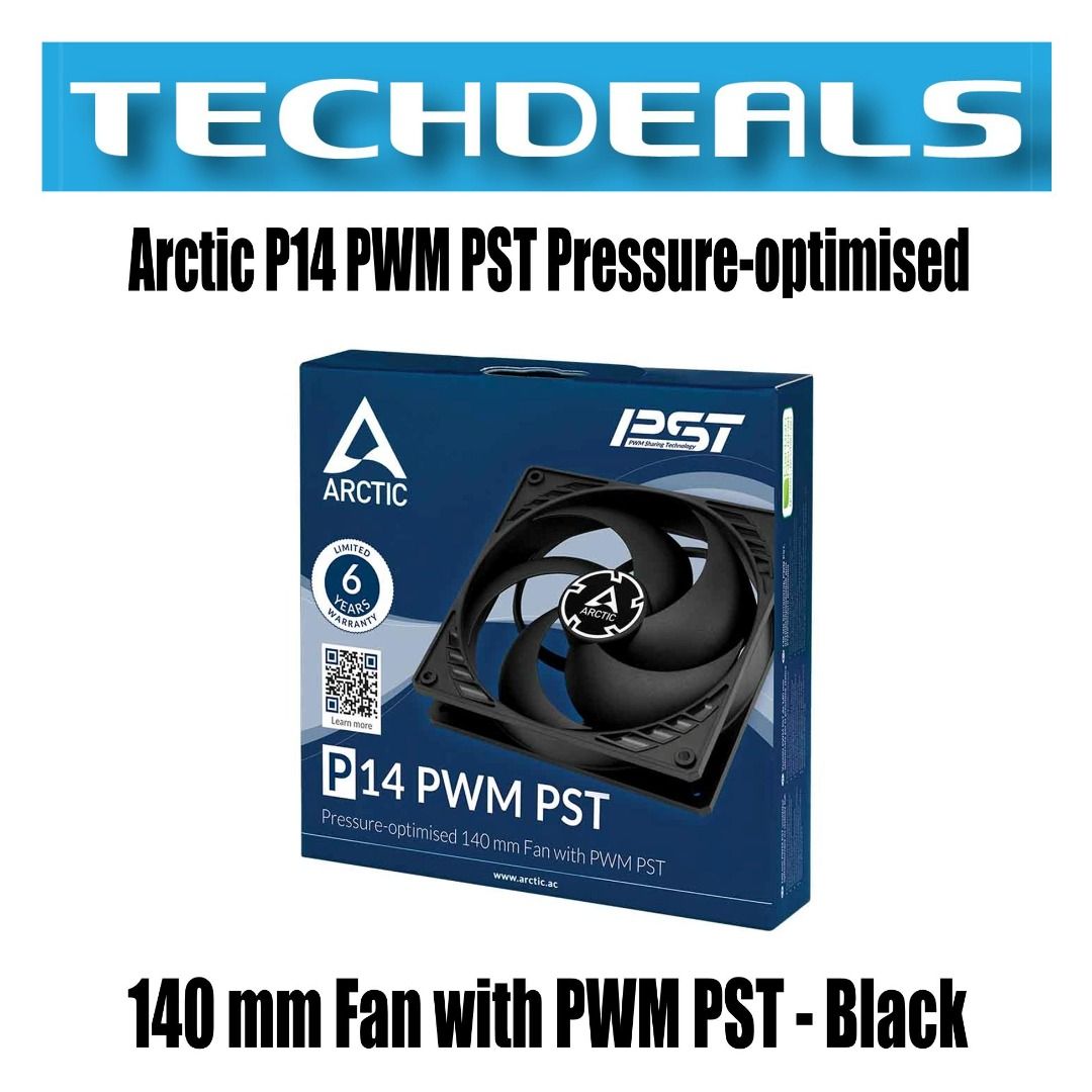 Arctic P14 PWM PST Pressure-optimised 140 mm Fan with PWM PST - Black ...