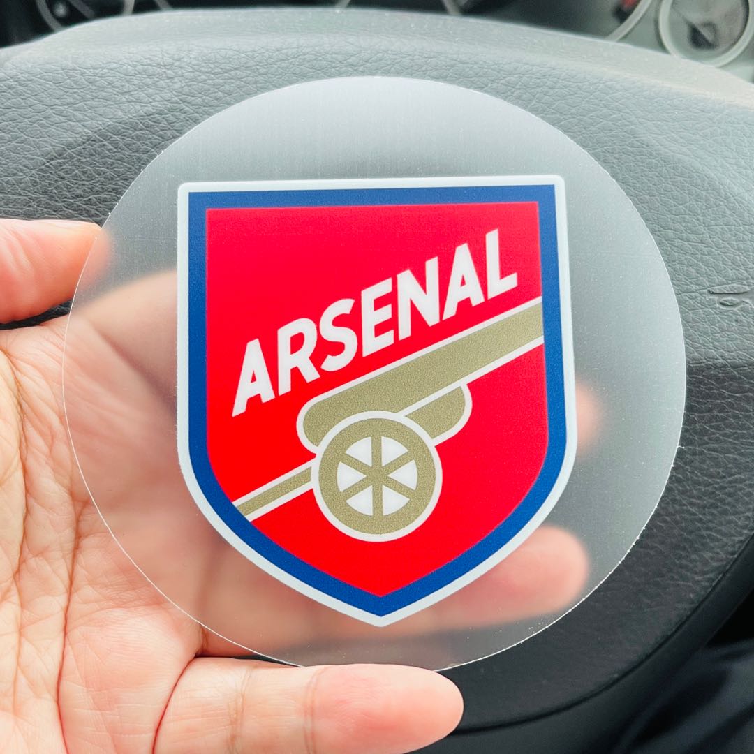 ARSENAL FC Crest . Static Cling Car Decals . 11cm diameter . Free ...