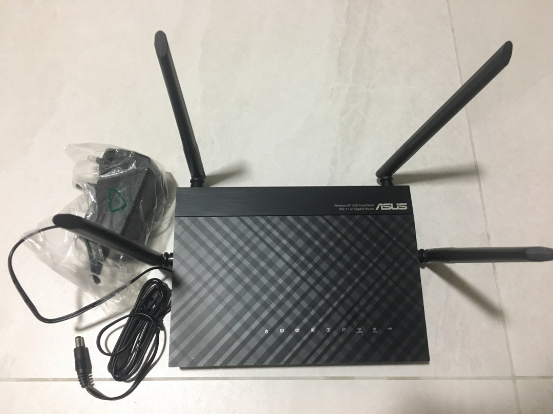 Asus RT-AC1200G+ Wireless AC1200 Dual Band 802.11 ac Gigabit Router ...