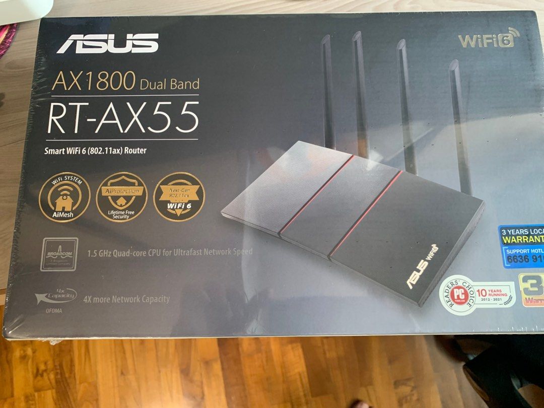 ASUS RT-AX55 AX1800 Dual Band WiFi 6(802.11ax)MU-MIMO and OFDMA with ...
