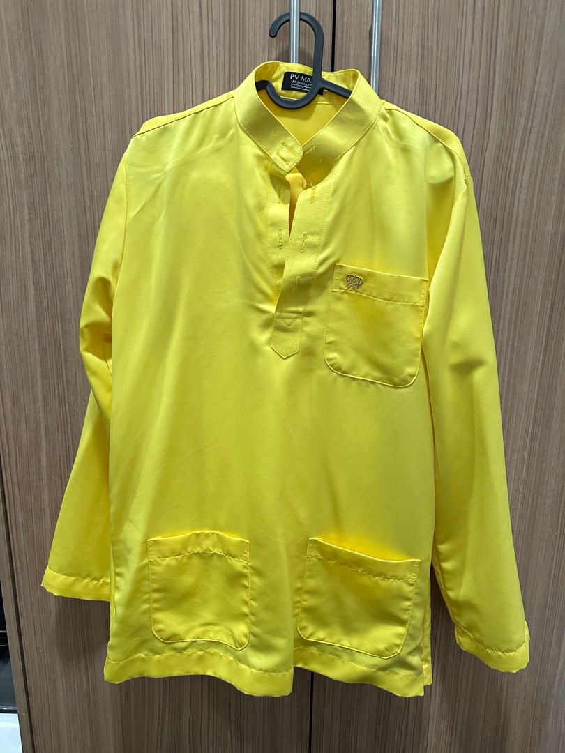 Baju Melayu Kuning, Men's Fashion, Muslim Wear, Baju Melayu on Carousell