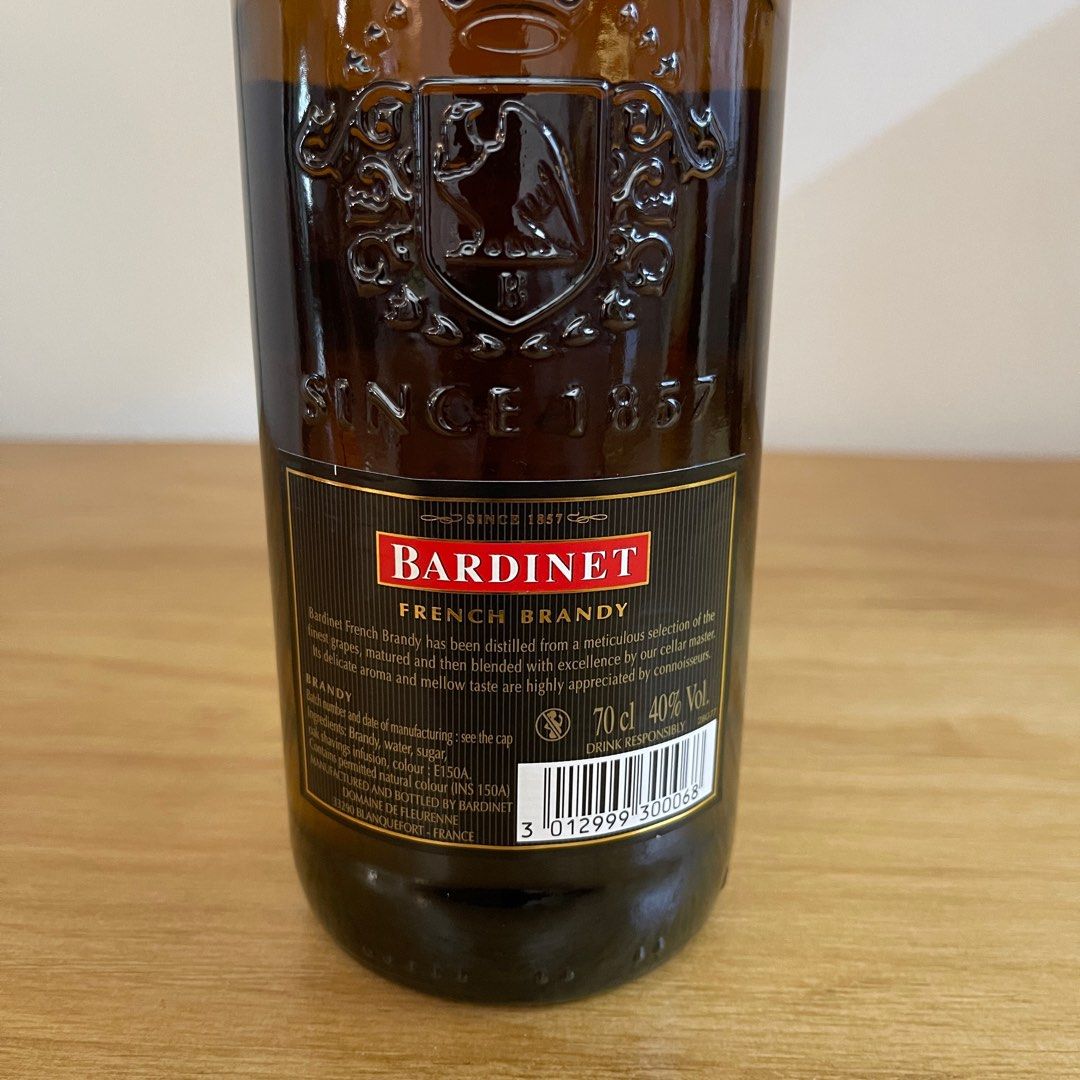 Bardinet Brandy 700ml, Food & Drinks, Alcoholic Beverages on Carousell