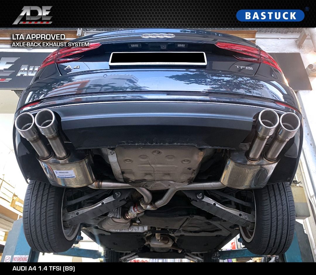 BASTUCK LTA APPROVED AXLE-BACK EXHAUST SYSTEM ON AUDI A4 1.4 TFSI (B9 ...
