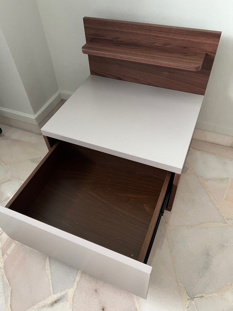 Bedside Table for sleeping room walnut table, Furniture & Home Living ...