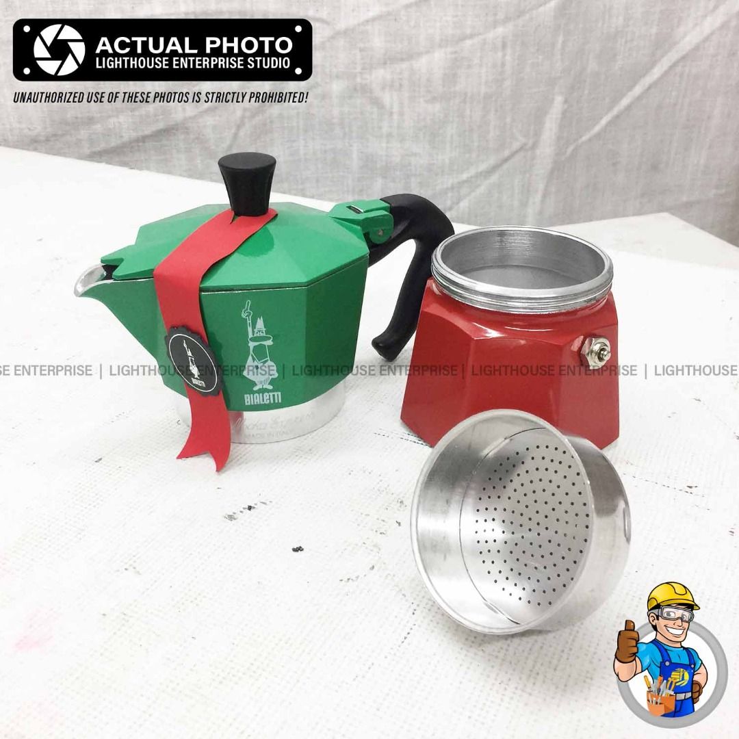 BIALETTI 3cups Moka Express Tricolour Mokapot / Moka Express Stove Top ...