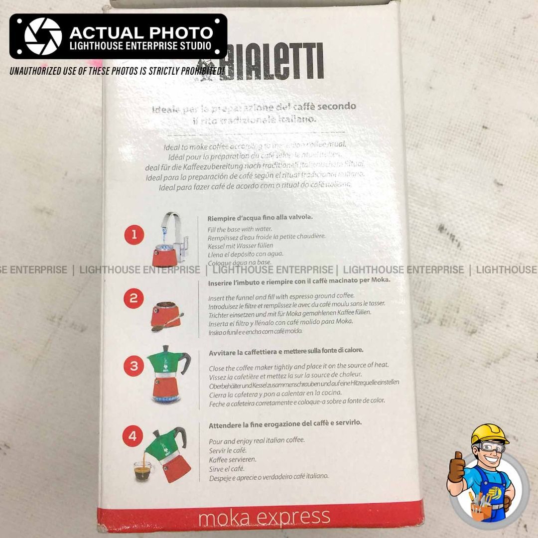 BIALETTI 3cups Moka Express Tricolour Mokapot / Moka Express Stove Top ...