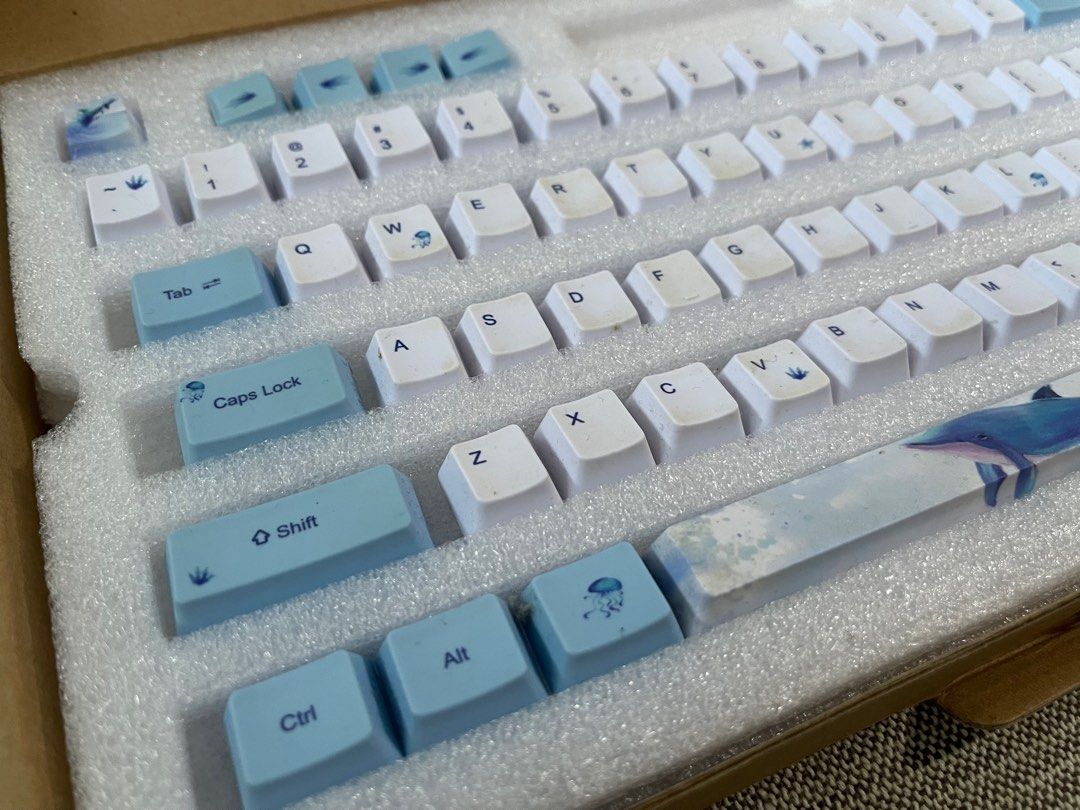 PBT Blue sea 60% keyboard keycaps, Computers & Tech, Parts ...