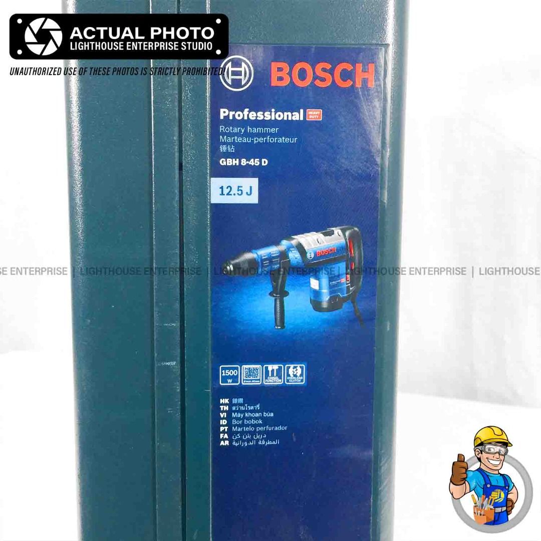BOSCH 1500W SDS Max Rotary Hammer with Hard Carrying Case (GBH8-45D ...