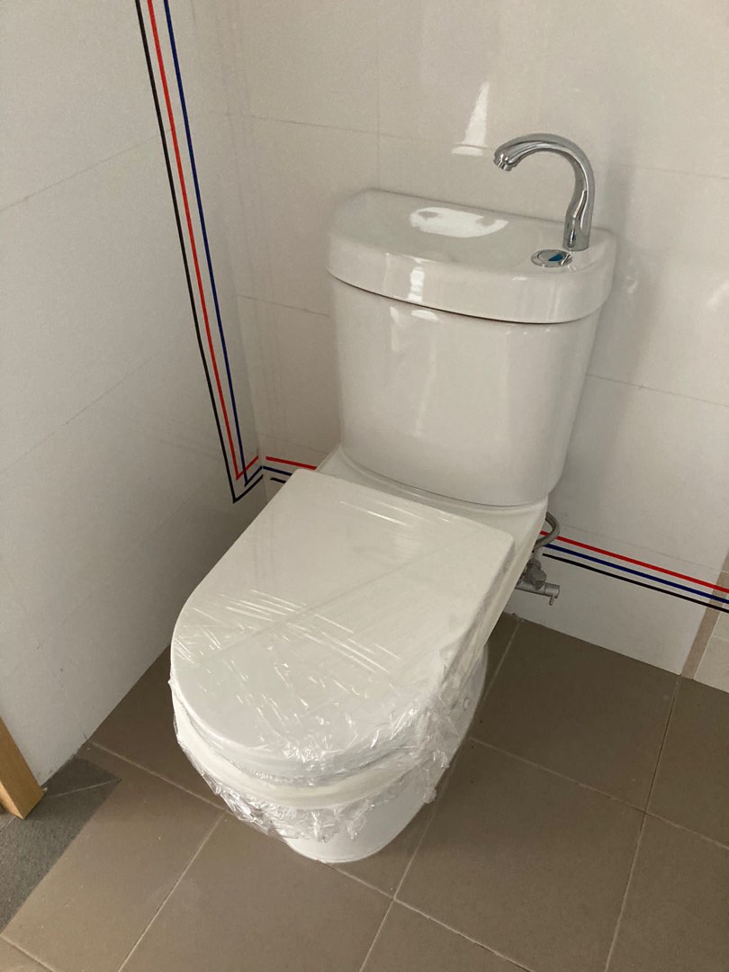 2 SET- NEW BTO WC & BASIN, Furniture & Home Living, Bathroom & Kitchen ...