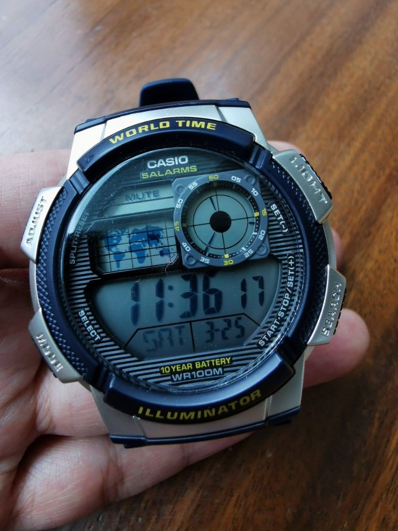 Casio AE1000-W Digital stop watch, Men's Fashion, Watches & Accessories ...