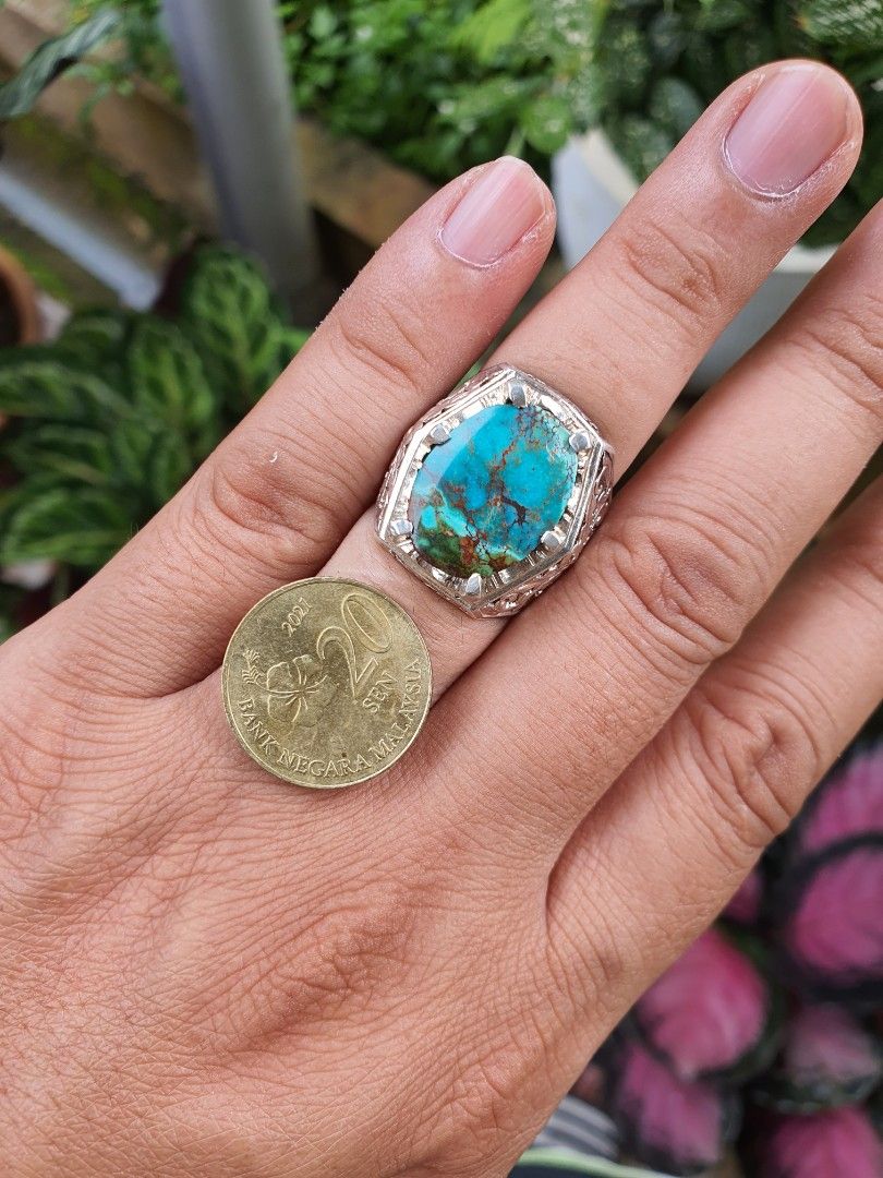 Cincin Batu Firus Neyshabur Iran, Men's Fashion, Watches & Accessories ...