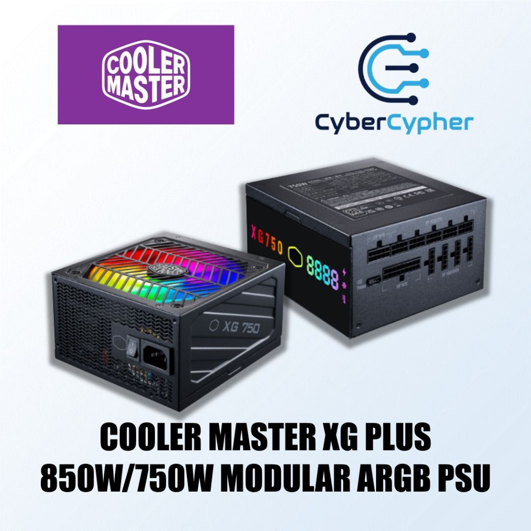 COOLER MASTER XG PLUS PLATINUM 850W/750W MODULAR ARGB PSU, Computers ...
