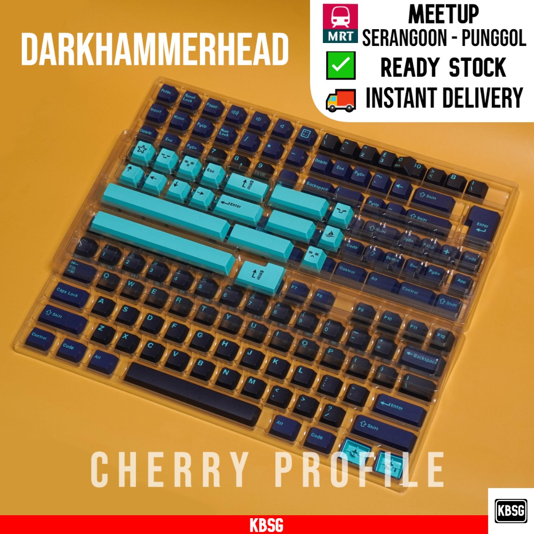 Dark Hammerhead Cherry Profile PBT Keycaps for Mechanical Keyboard (GMK ...