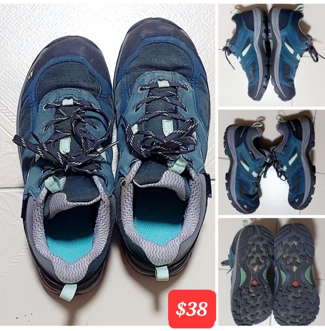 Decathlon Women Mountain Hiking Waterproof Shoes Quechua MH100 - Blue ...