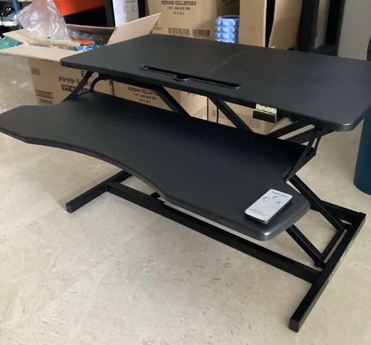 Desk riser, stand-up desk, HDMI switch attached, Furniture & Home ...