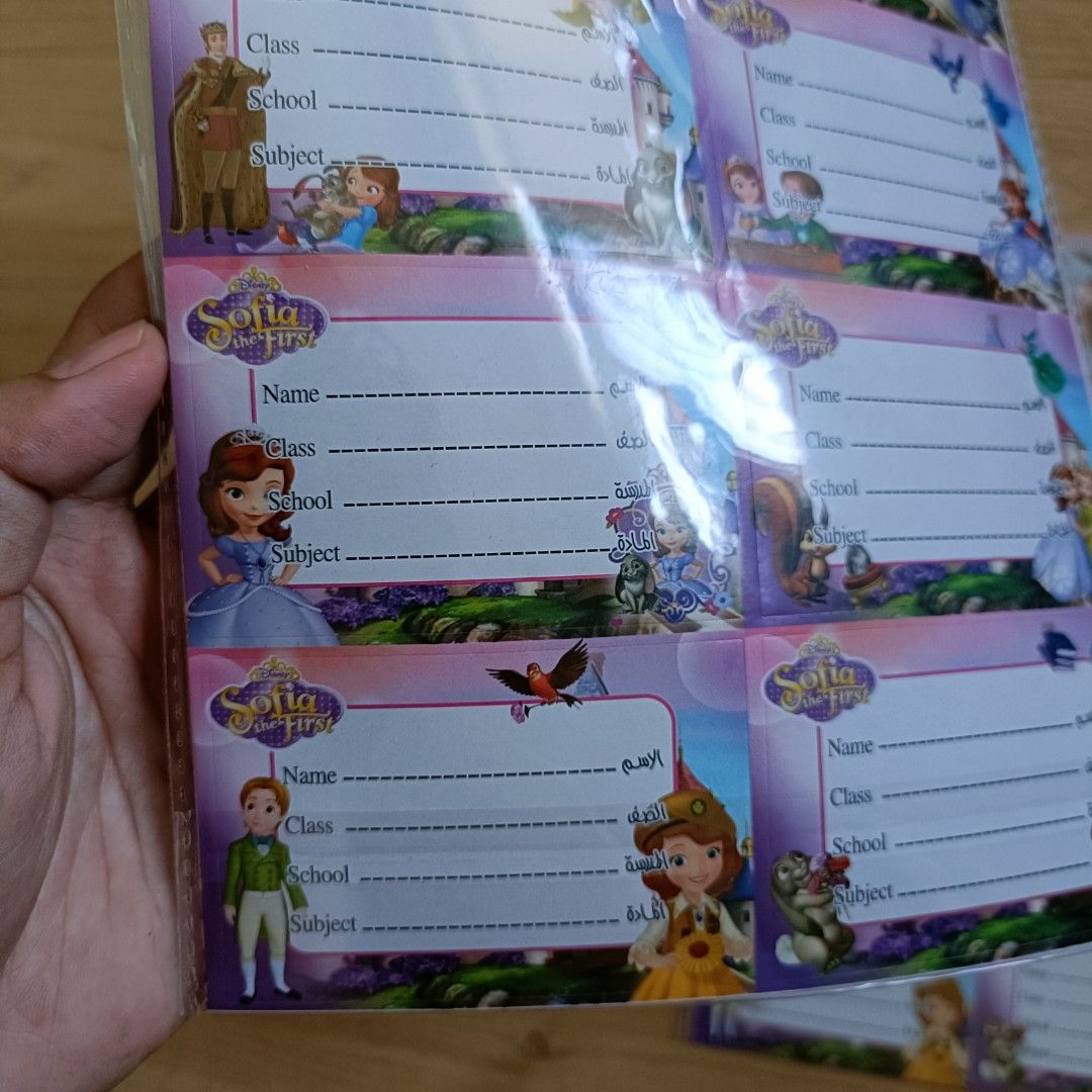 DISNEY Sofia the First School Label Sticker, Hobbies & Toys, Stationary ...