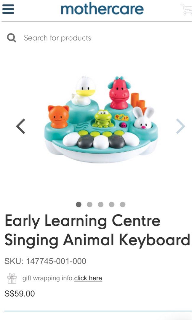 ELC Animal Keyboard, Babies & Kids, Infant Playtime on Carousell