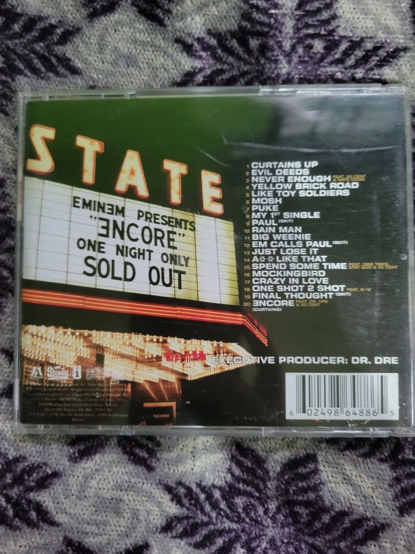 Eminem Encore, Hobbies & Toys, Music & Media, CDs & DVDs on Carousell