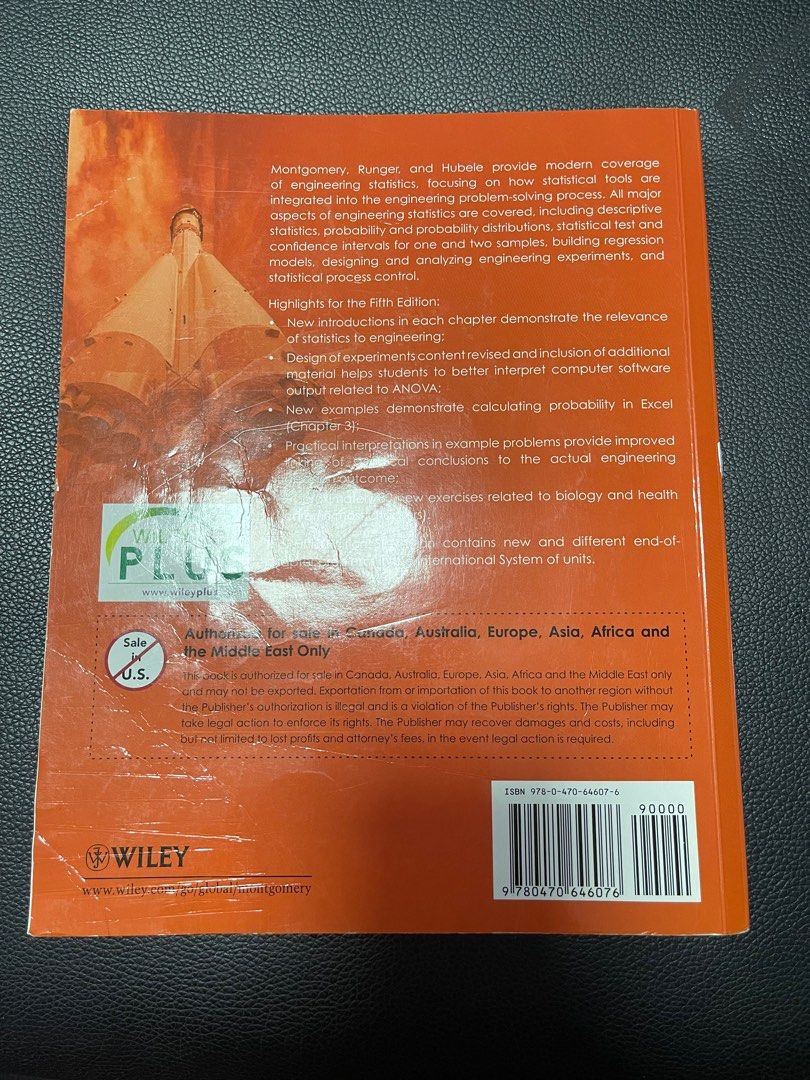 Engineering statistics fifth edition (SI version) text book, Hobbies ...