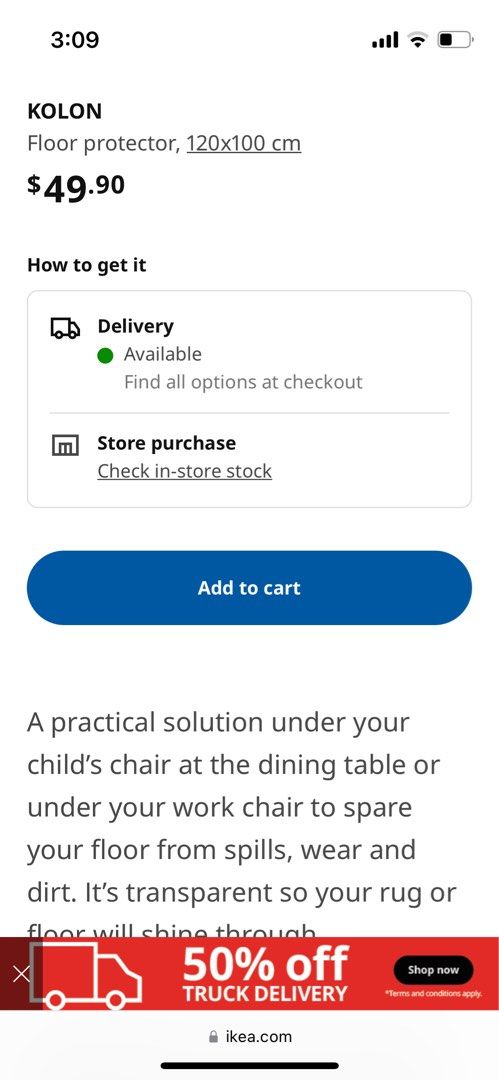 IKEA KOLON floor protector, Everything Else on Carousell