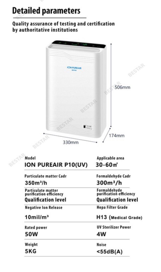 ION PUREAIR Air Purifier P10(UV), TV & Home Appliances, Air Purifiers & Dehumidifiers on Carousell