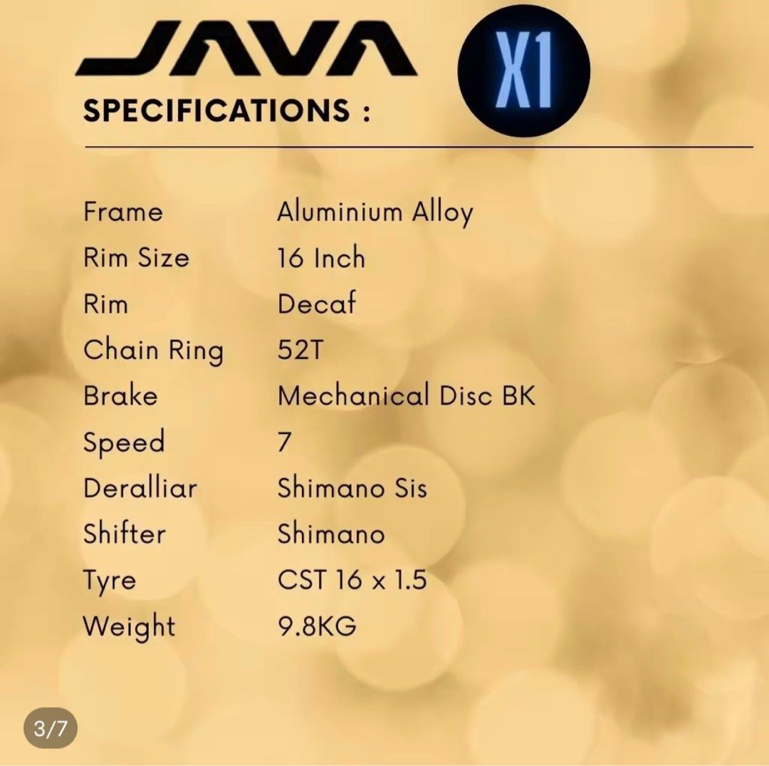 Java X1 7 Speed 16inch Foldable Bicycle Shimano Foldie Bike Mini Fit 7S 7Speed, Sports Equipment ...